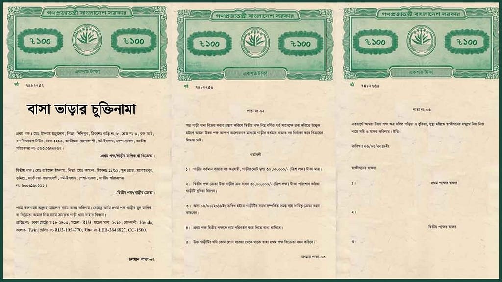 বাড়ি ভাড়ার চুক্তিপত্র কেন প্রয়োজন? বাড়ি ভাড়ার চুক্তিপত্র তৈরির ...